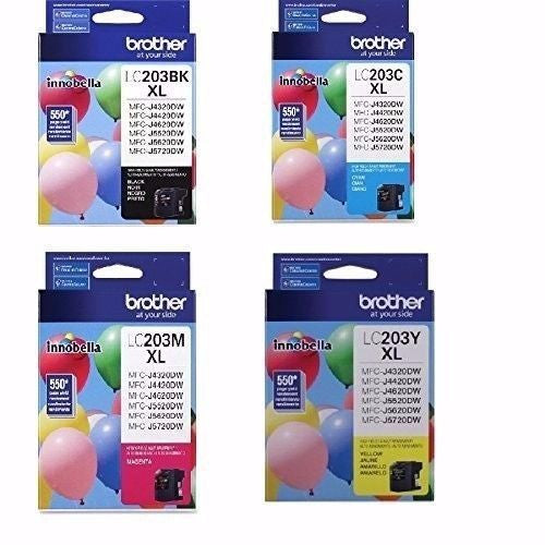 Genuine Brother (LC-203) Color (Bk/C/M/Y) Ink Cartridge 4-Pack-$67.99 ...